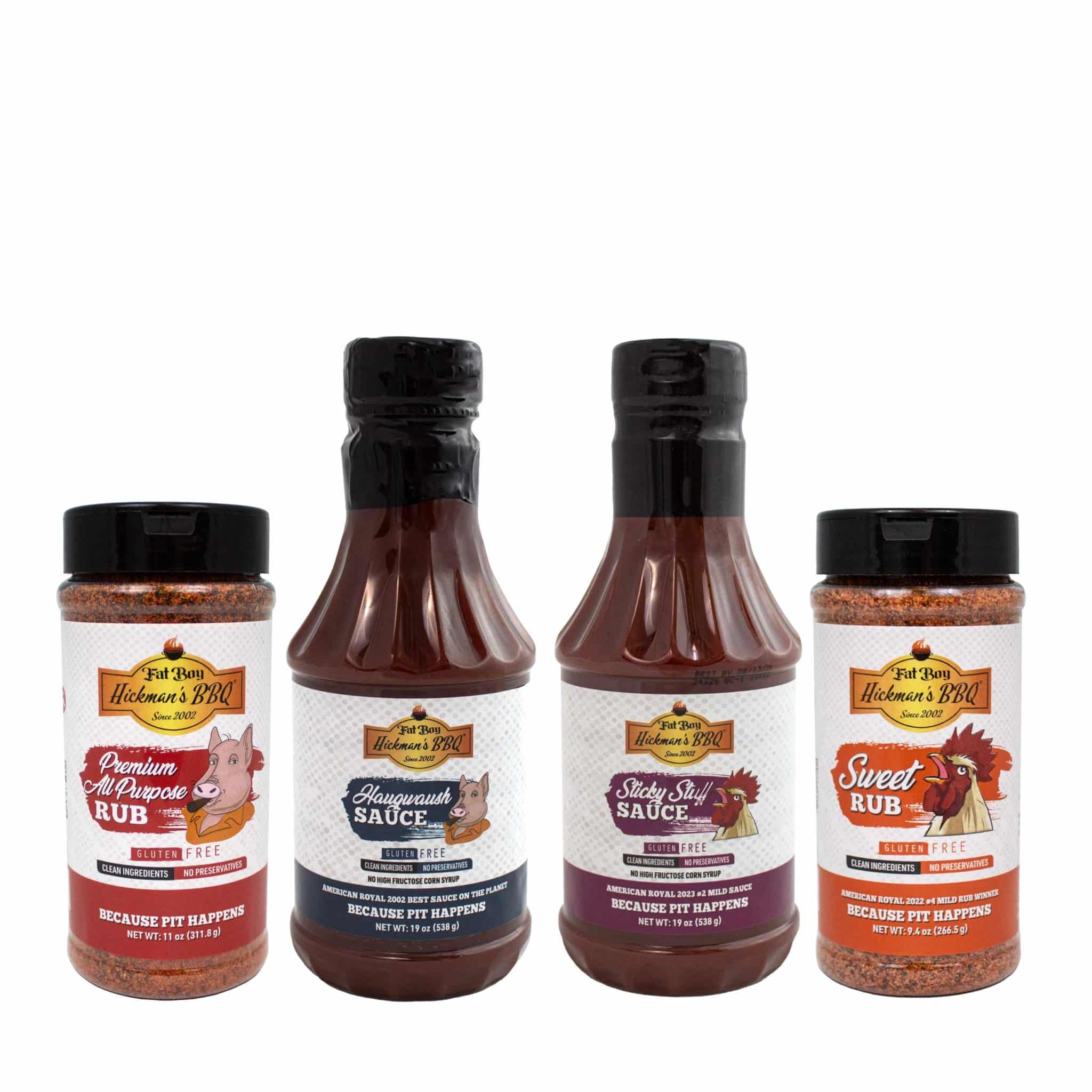Top 4 Sauce & Rub Package - Fat Boy Hickman's BBQ